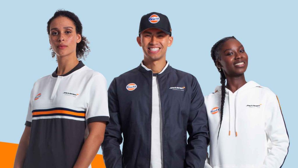 Celebrate the historic McLaren x Gulf partnership with new clothing range