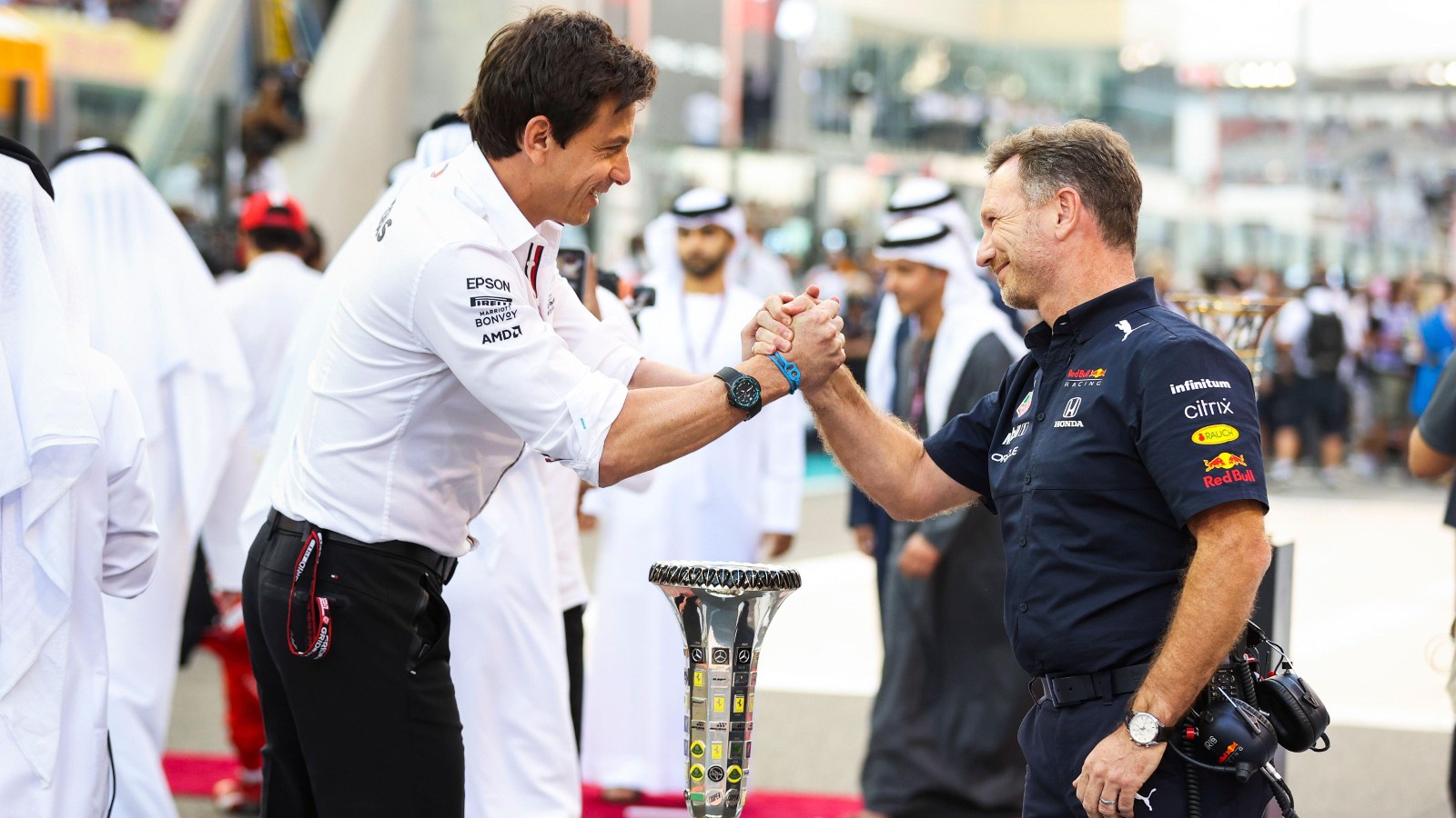 Christian Horner and Toto Wolff moment spotted before viral paddock photo : PlanetF1