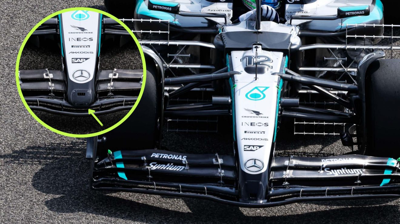 F1 2025 testing: Mercedes W16 nose tip solutions catch eye in Bahrain