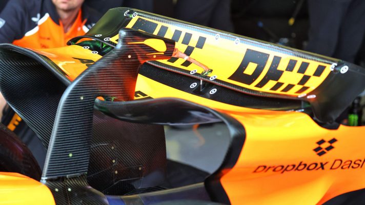 F1 testing: McLaren rear wing endplate catches eye as new tech details ...