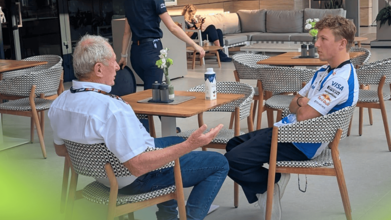 Liam Lawson holds Helmut Marko paddock meeting with Red Bull decision imminent
